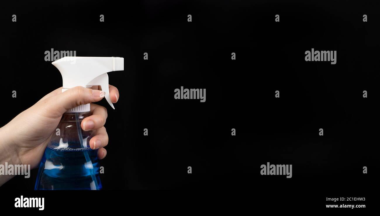 A product designed to clean surfaces and disinfect hands. The spray is ...