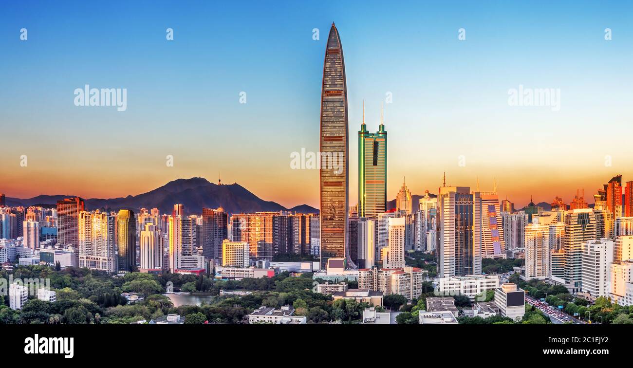 Shenzhen skyline sunset hi-res stock photography and images - Alamy
