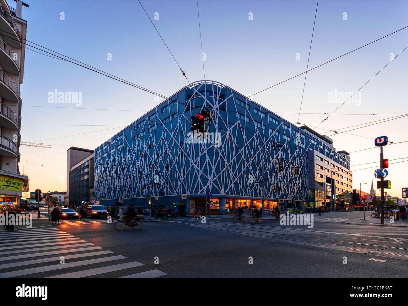 vienna, austria - OCT 17, 2019: modern architecture of old town at dusk ...