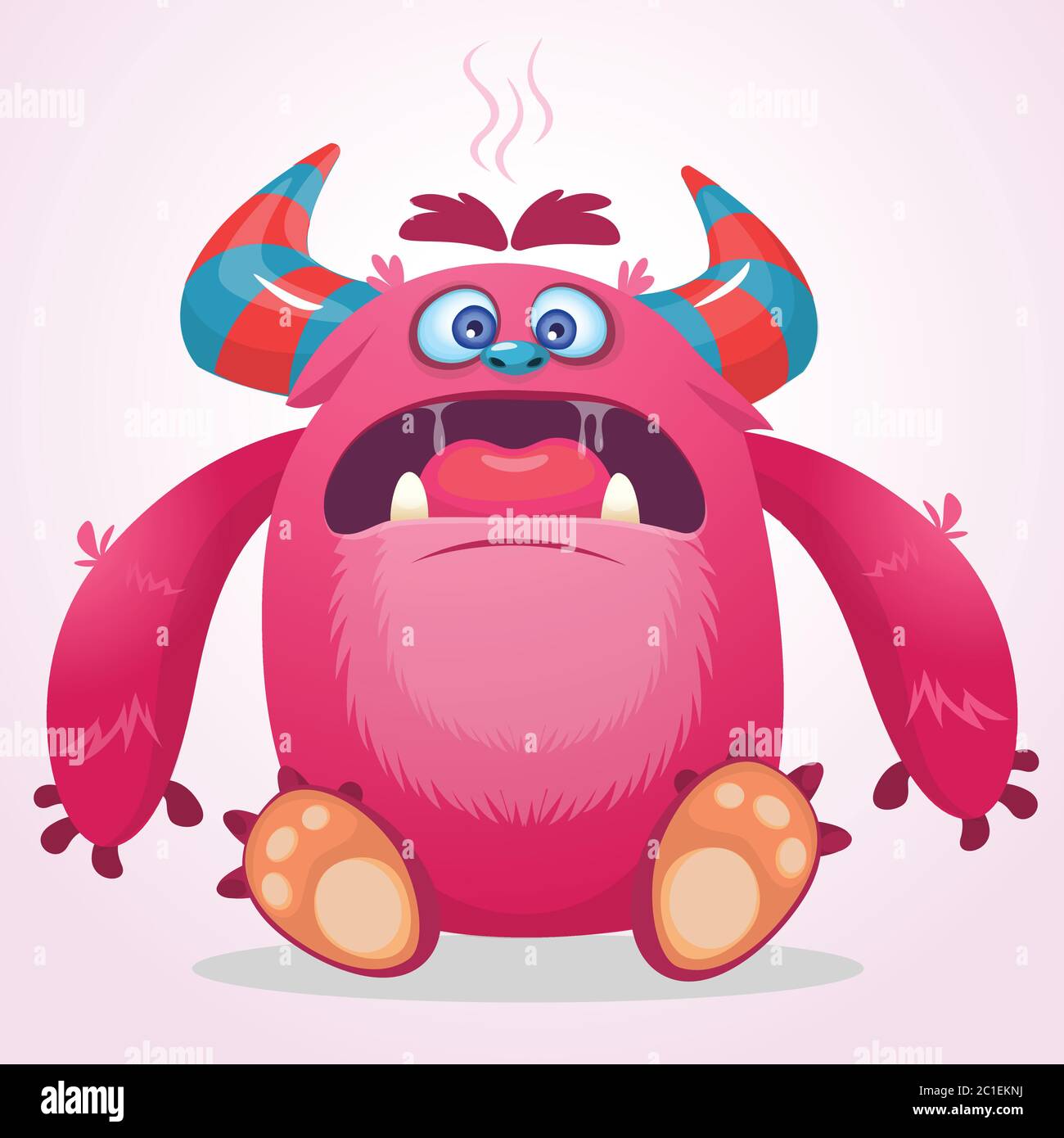 Angry cartoon monster. Vector Halloween illustration Stock Vector Image ...