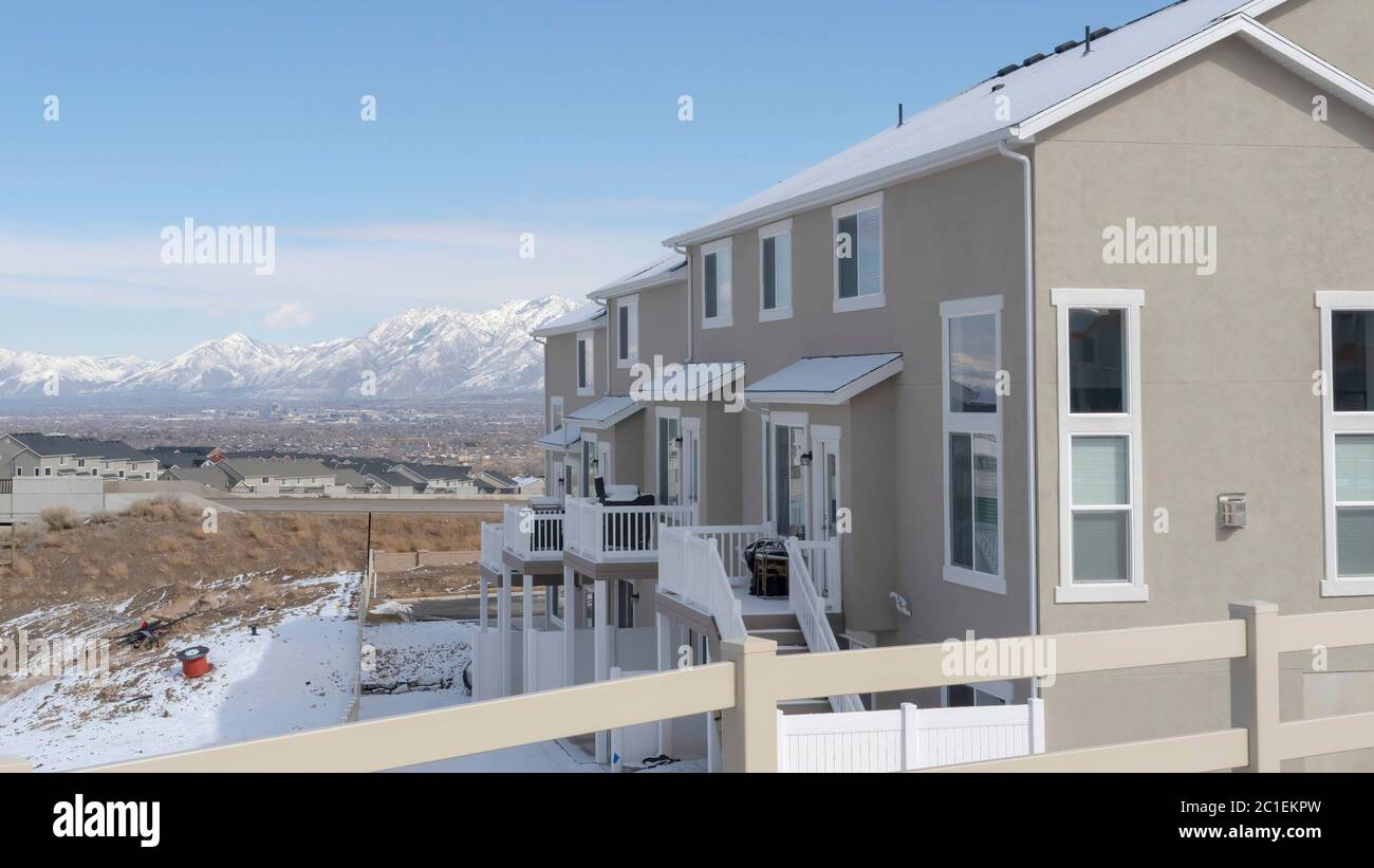 Panorama frame Neighborhood homes in South Jordan City overlooking ...