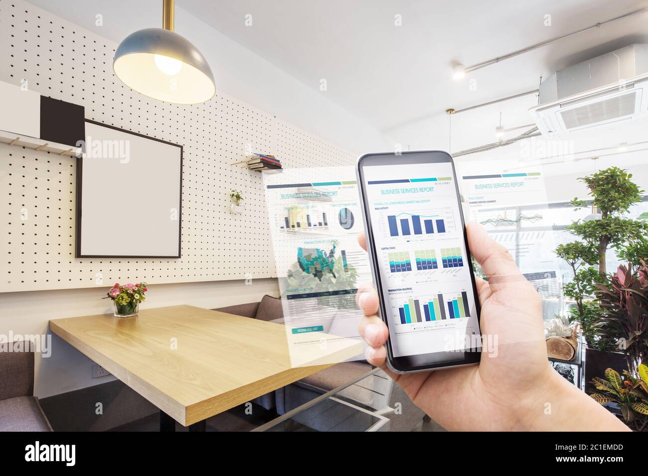 smart office with smart phone Stock Photo - Alamy