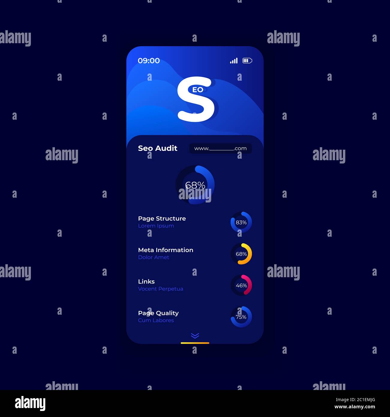 Seo audit service smartphone interface vector template Stock Vector ...