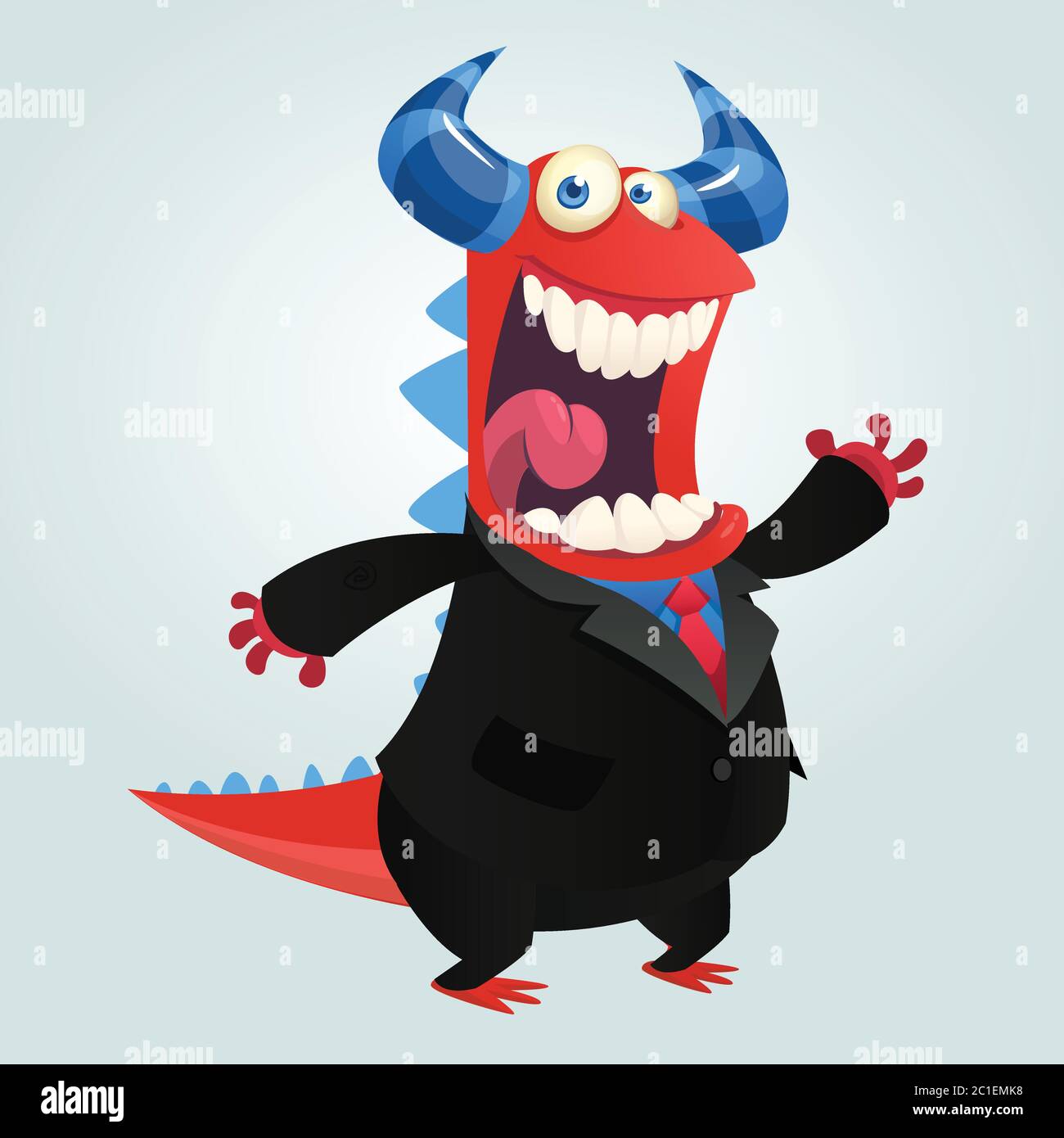 Cartoon happy monster teacher presenting. Vector illustration Stock Vector Image & Art - Alamy