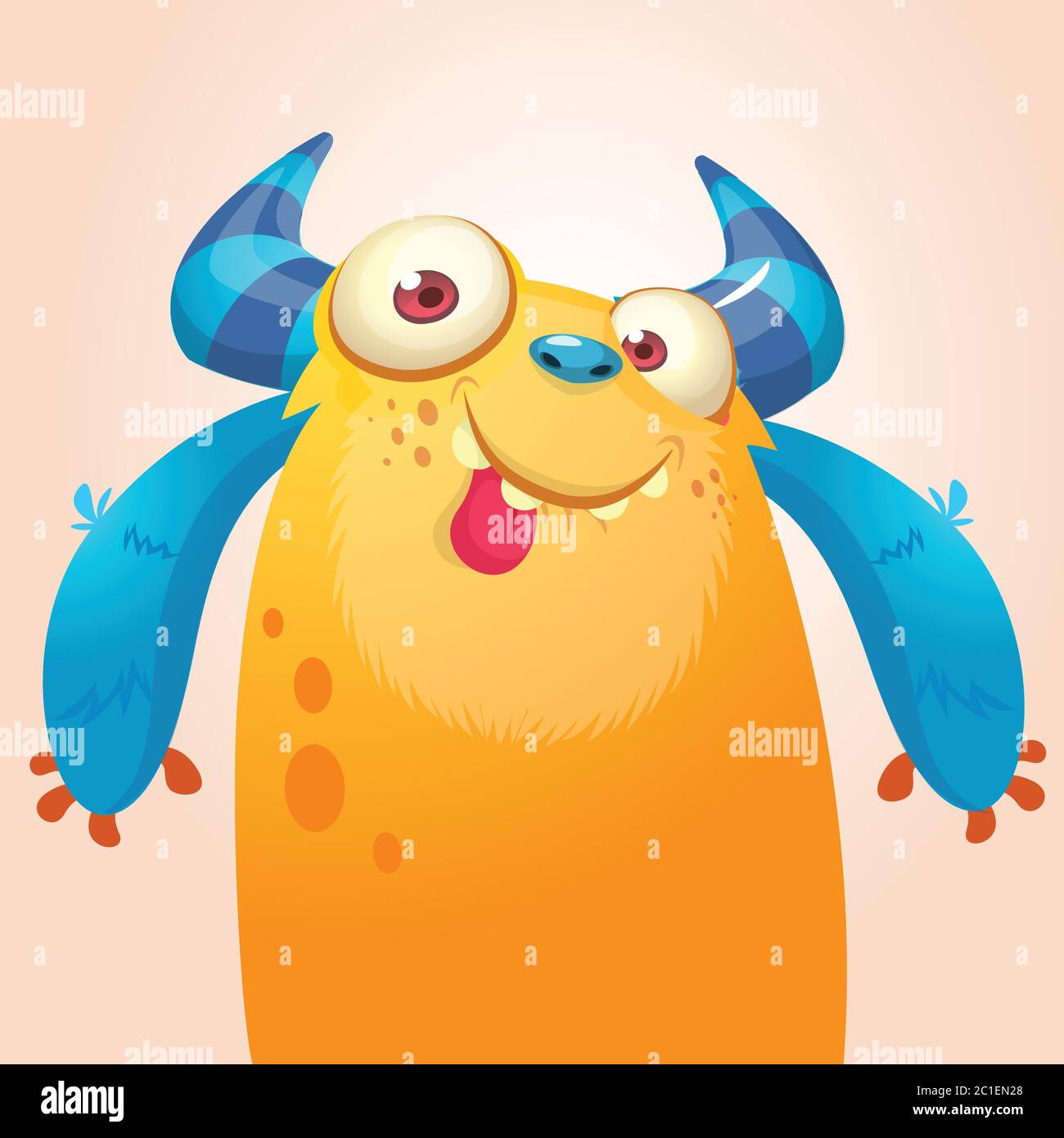 Cute cartoon monster. Vector troll or gremlin character. Halloween ...