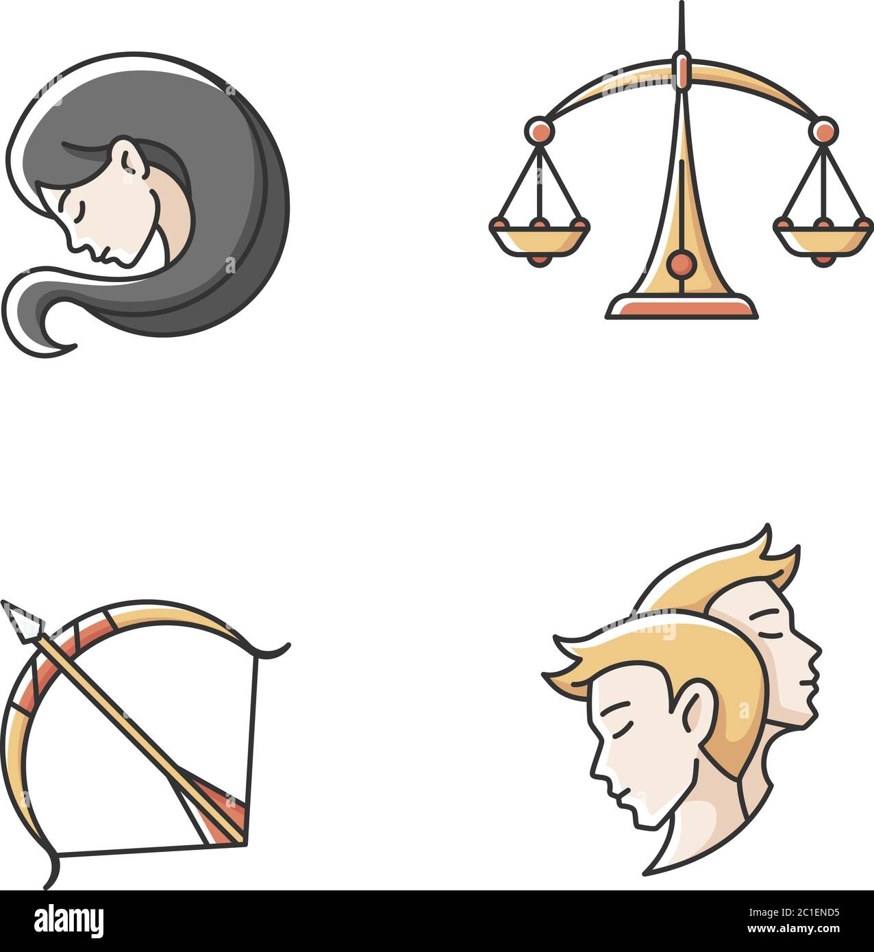 Woman horoscope signs collection hi-res stock photography and images ...