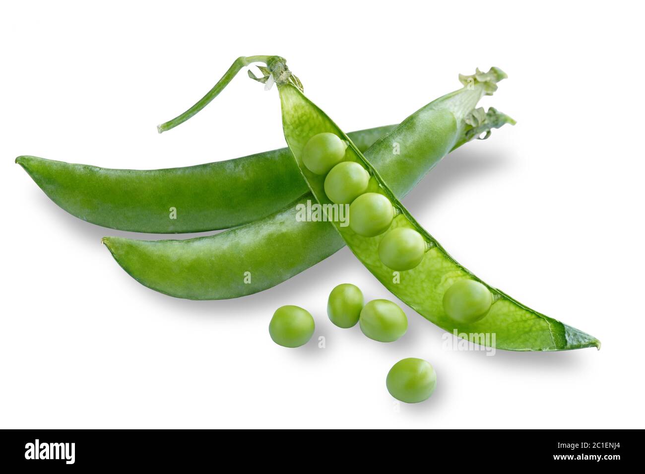 fresh green pea with isolated on white background Stock Photo - Alamy