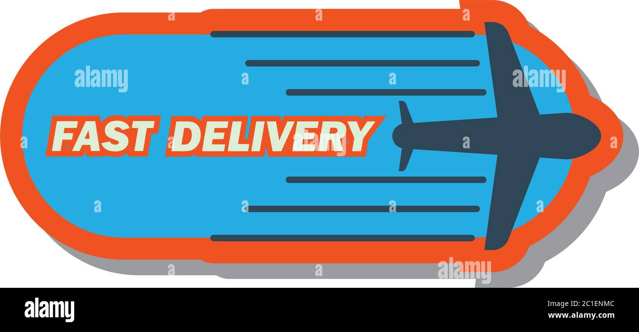 delivery concept (free, fast, food delivery) sticker. vector ...