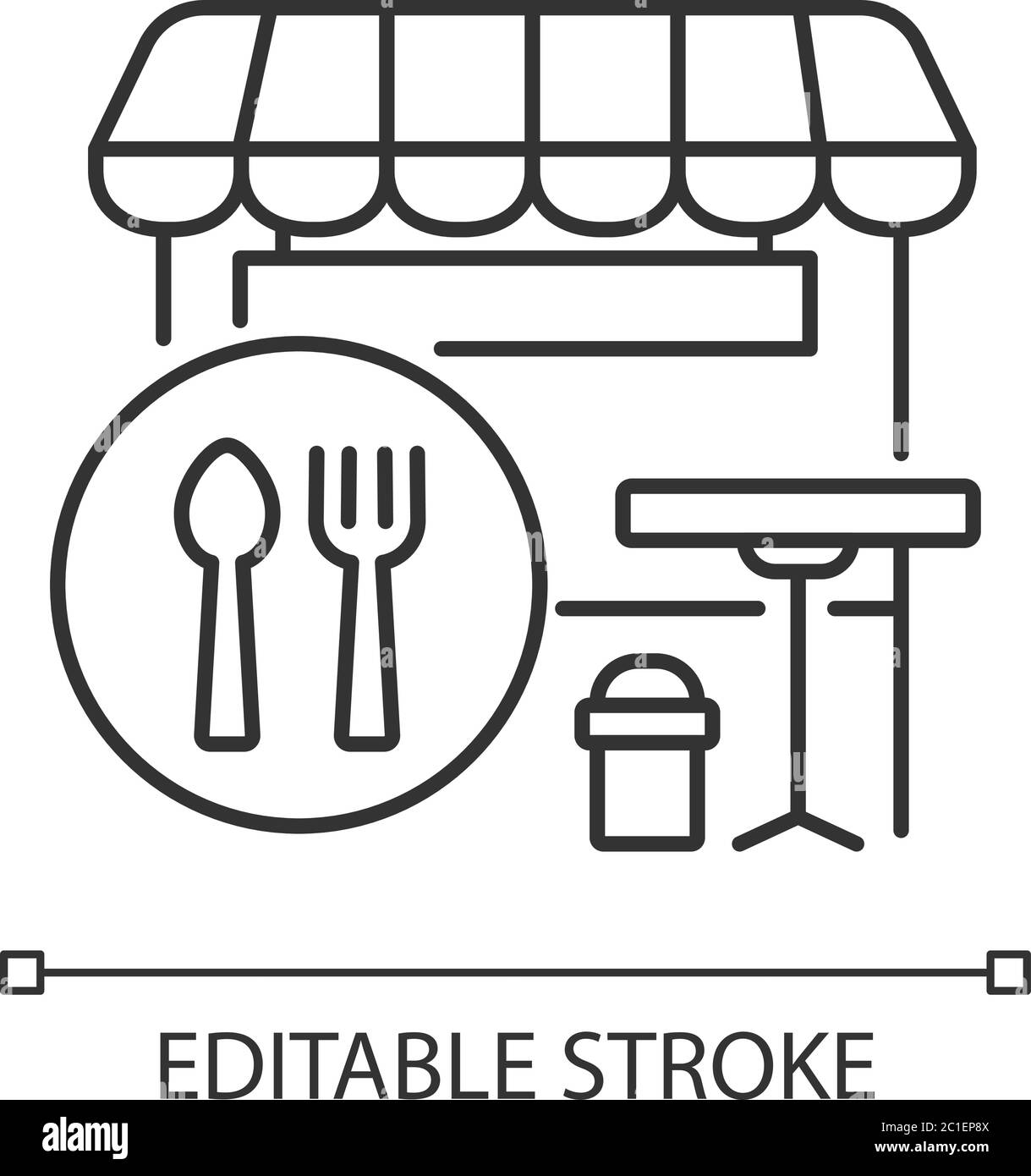 Food Stall Clipart Black And White