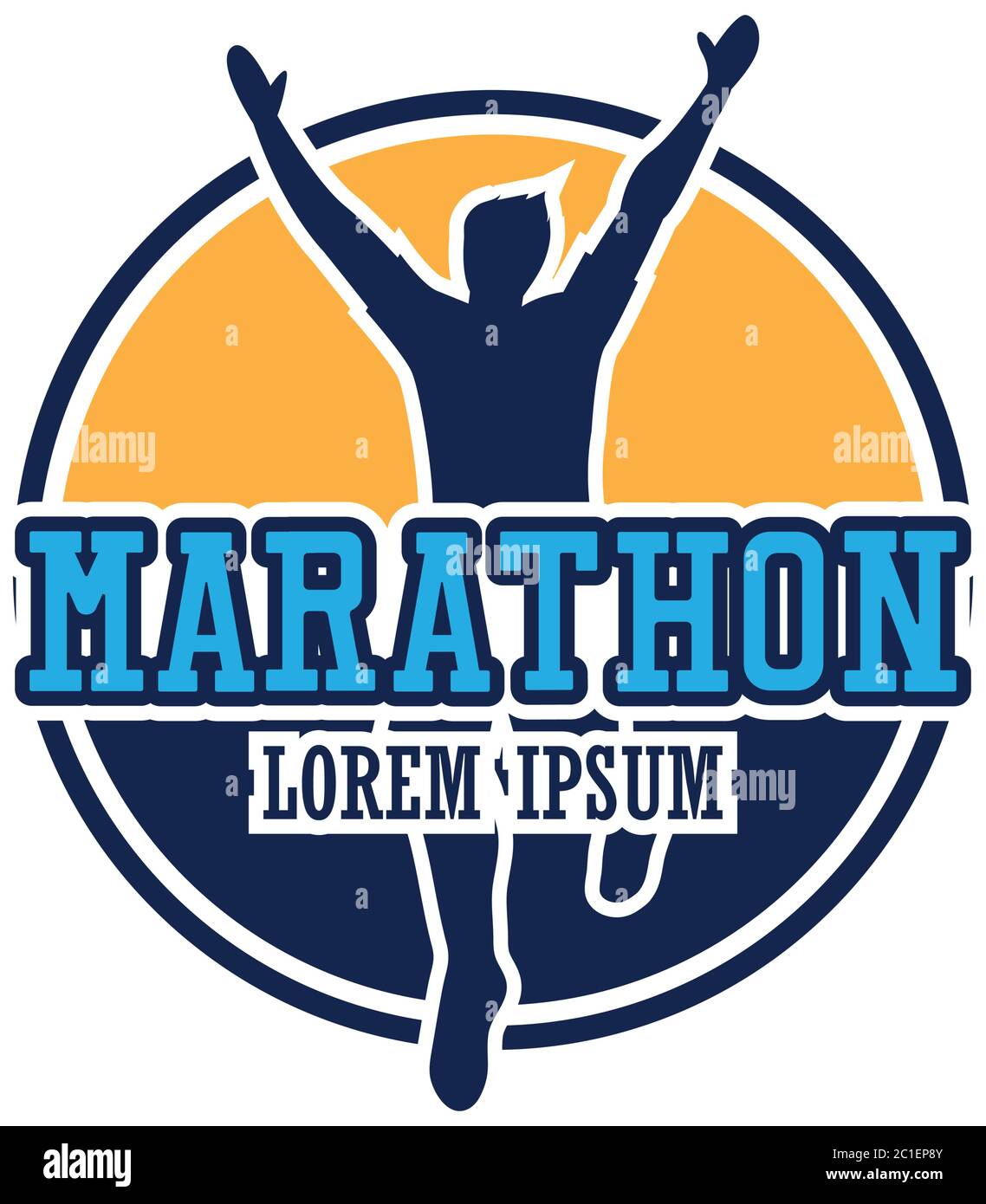 marathon running race people, sport and activity logo. vector ...