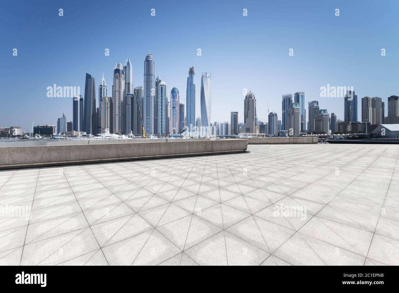empty ground with modern city skyline Stock Photo - Alamy