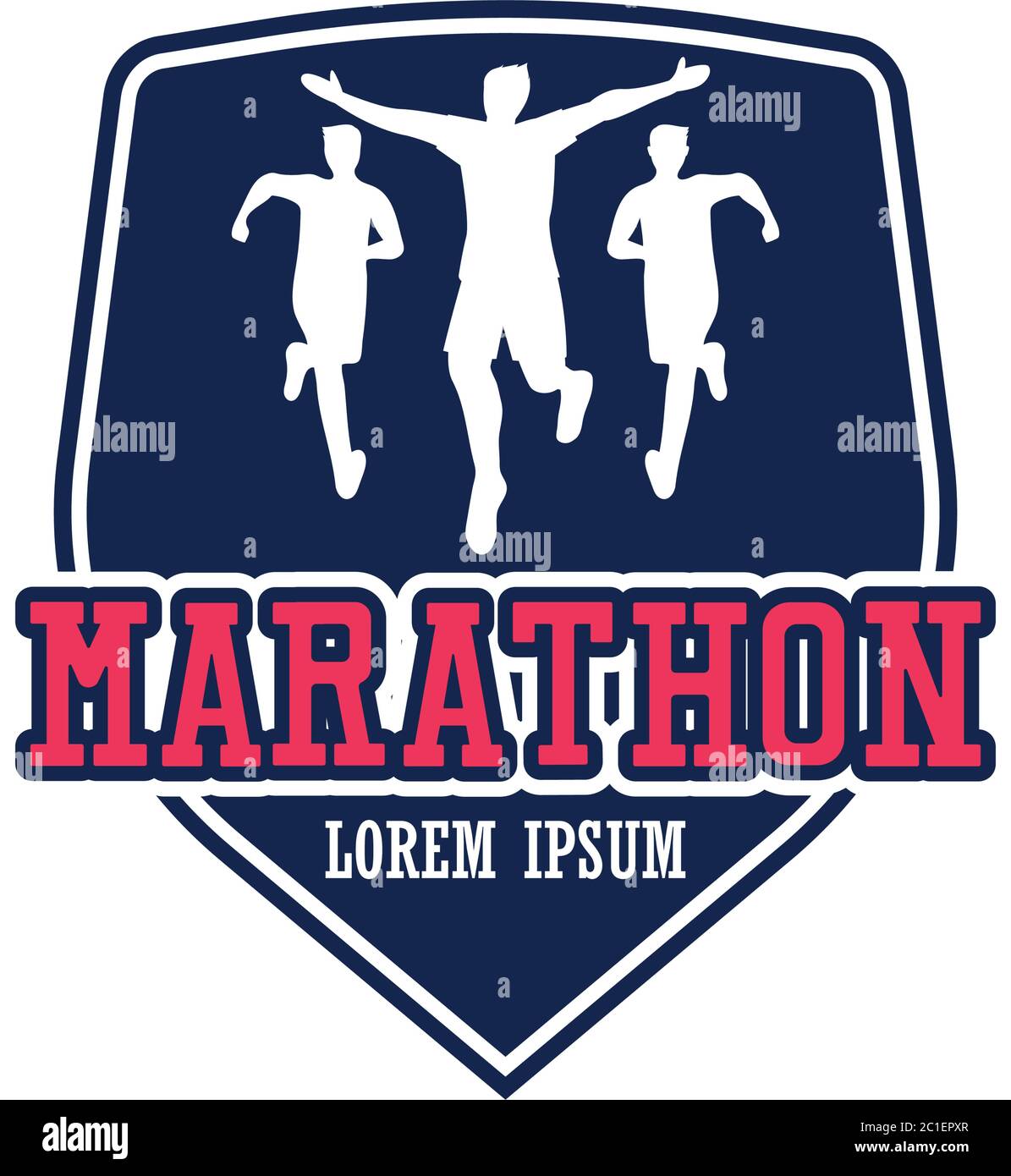 marathon running race people, sport and activity logo. vector ...