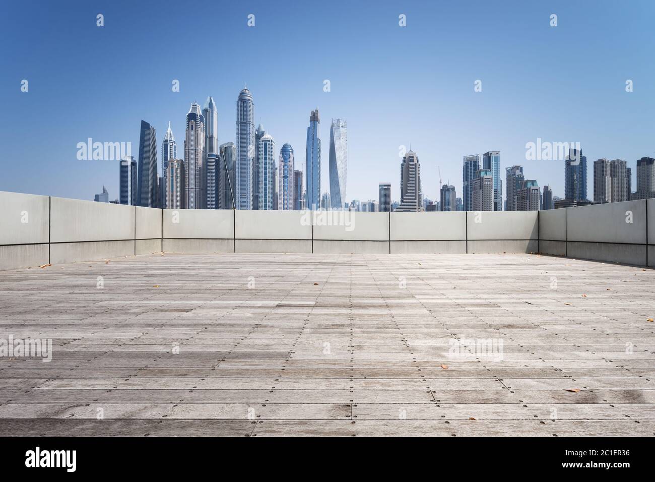 empty ground with modern city skyline Stock Photo - Alamy