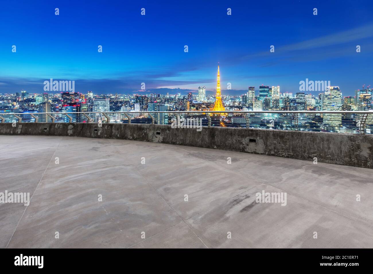 empty ground with modern city skyline Stock Photo - Alamy