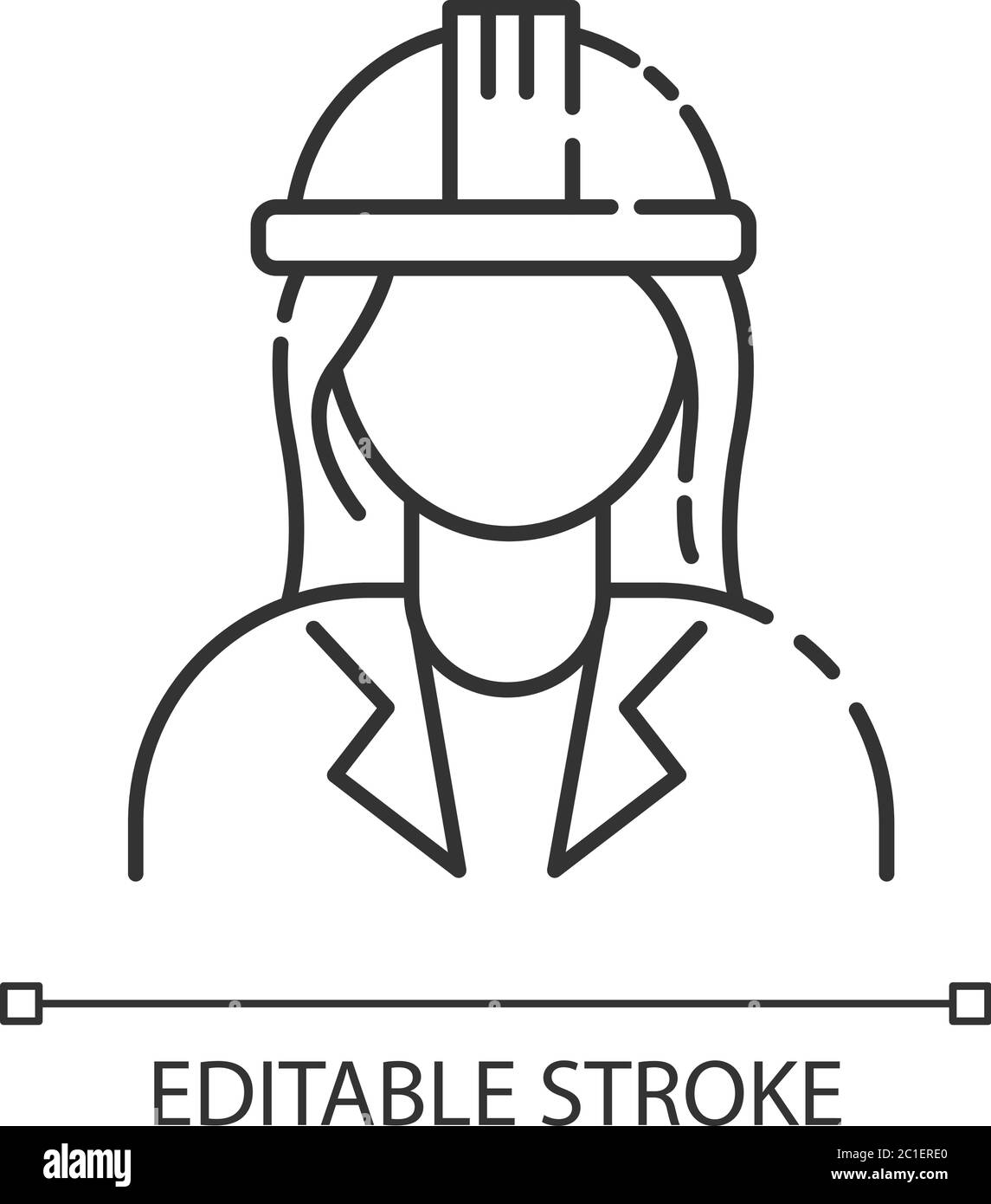 Female engineer pixel perfect linear icon Stock Vector Image & Art - Alamy