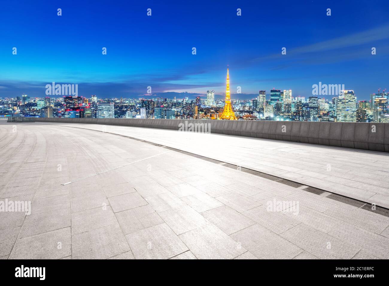 empty ground with modern city skyline Stock Photo - Alamy