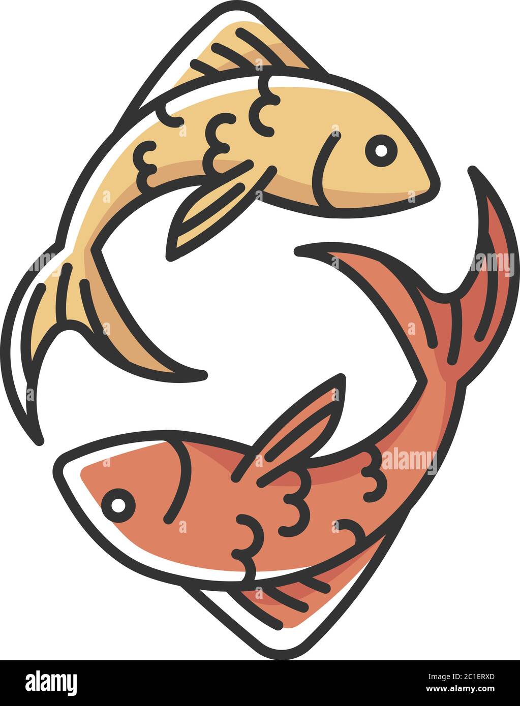 Pisces zodiac sign RGB color icon Stock Vector Image & Art - Alamy