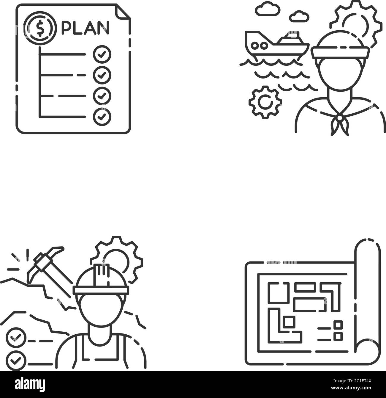Male professional engineer technician Black and White Stock Photos ...