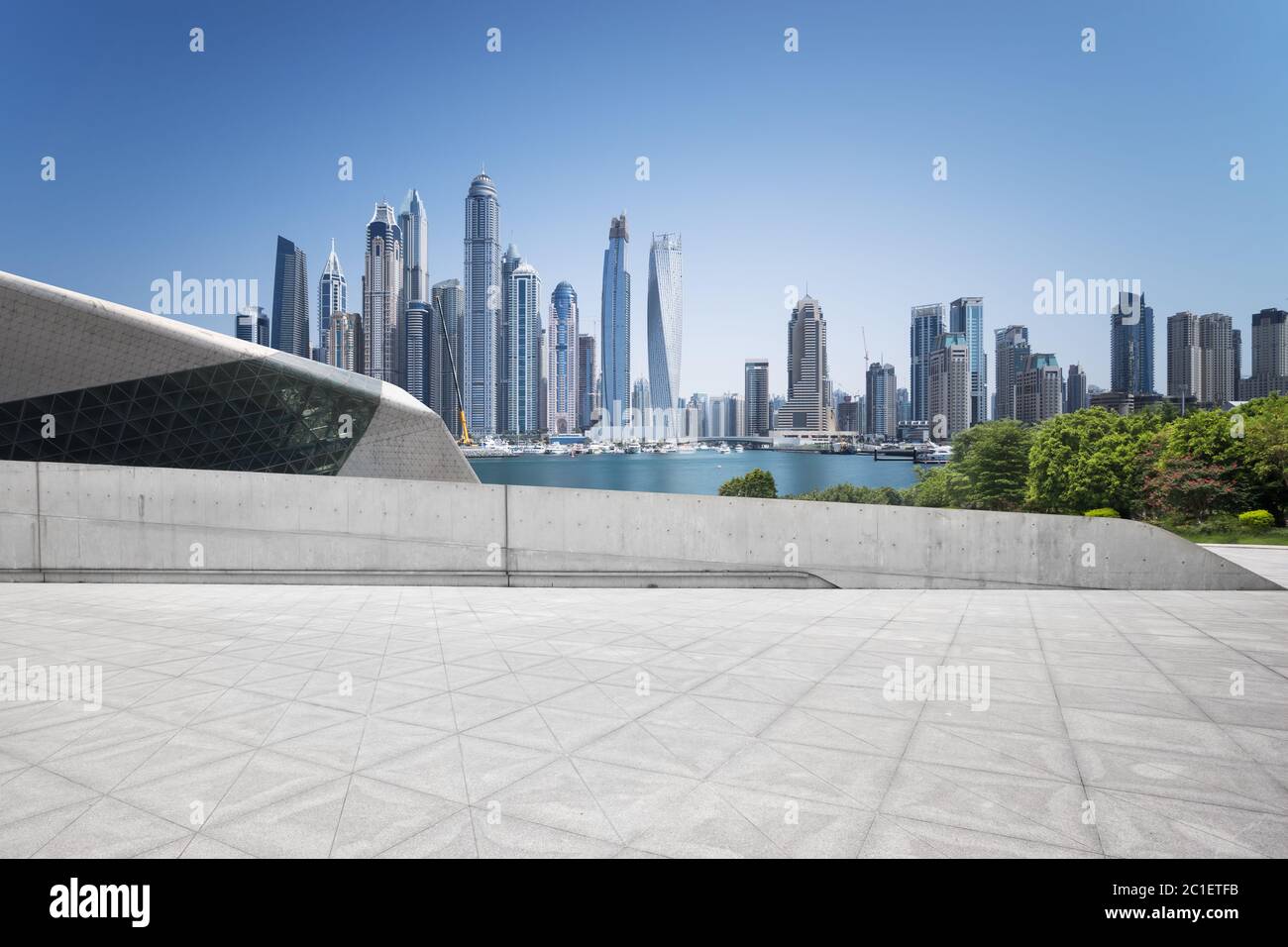 empty ground with modern city skyline Stock Photo - Alamy
