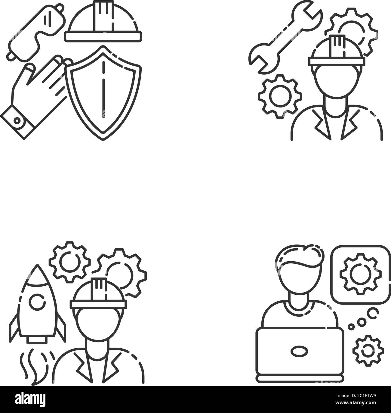 Computer engineer clipart Black and White Stock Photos & Images - Alamy