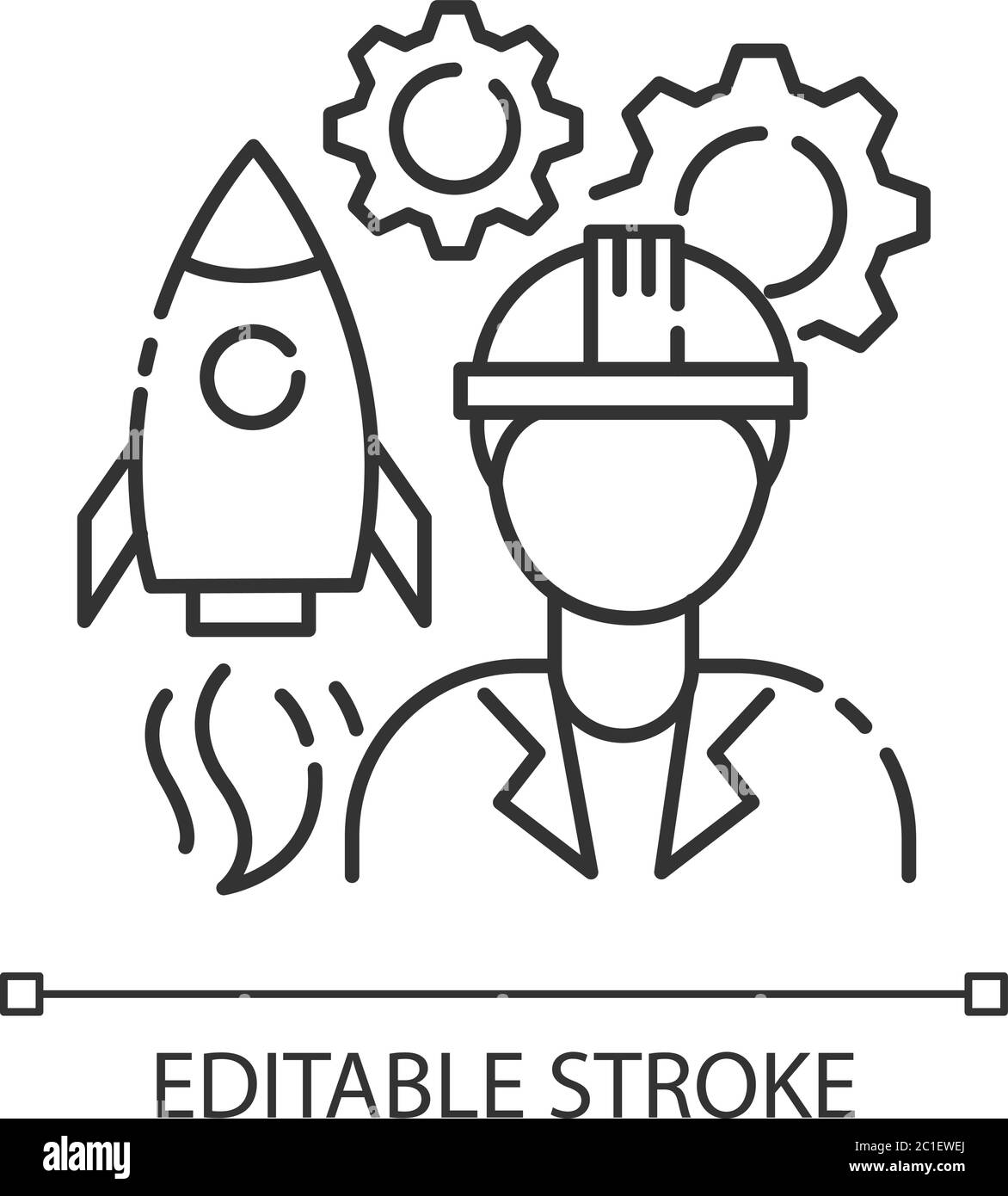 Aerospace engineer pixel perfect linear icon Stock Vector Image & Art ...