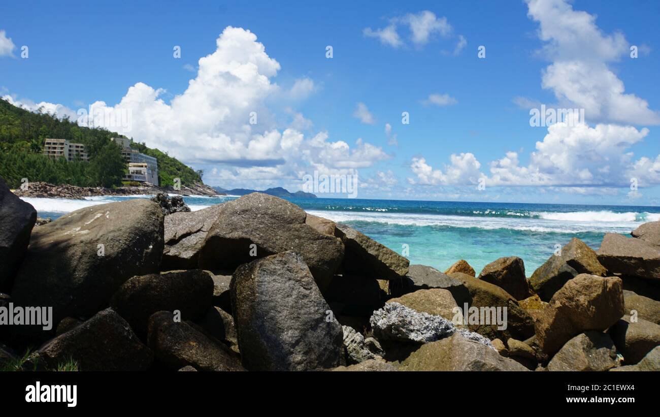 amazing tropical landscape on the seychelles islands Stock Photo - Alamy