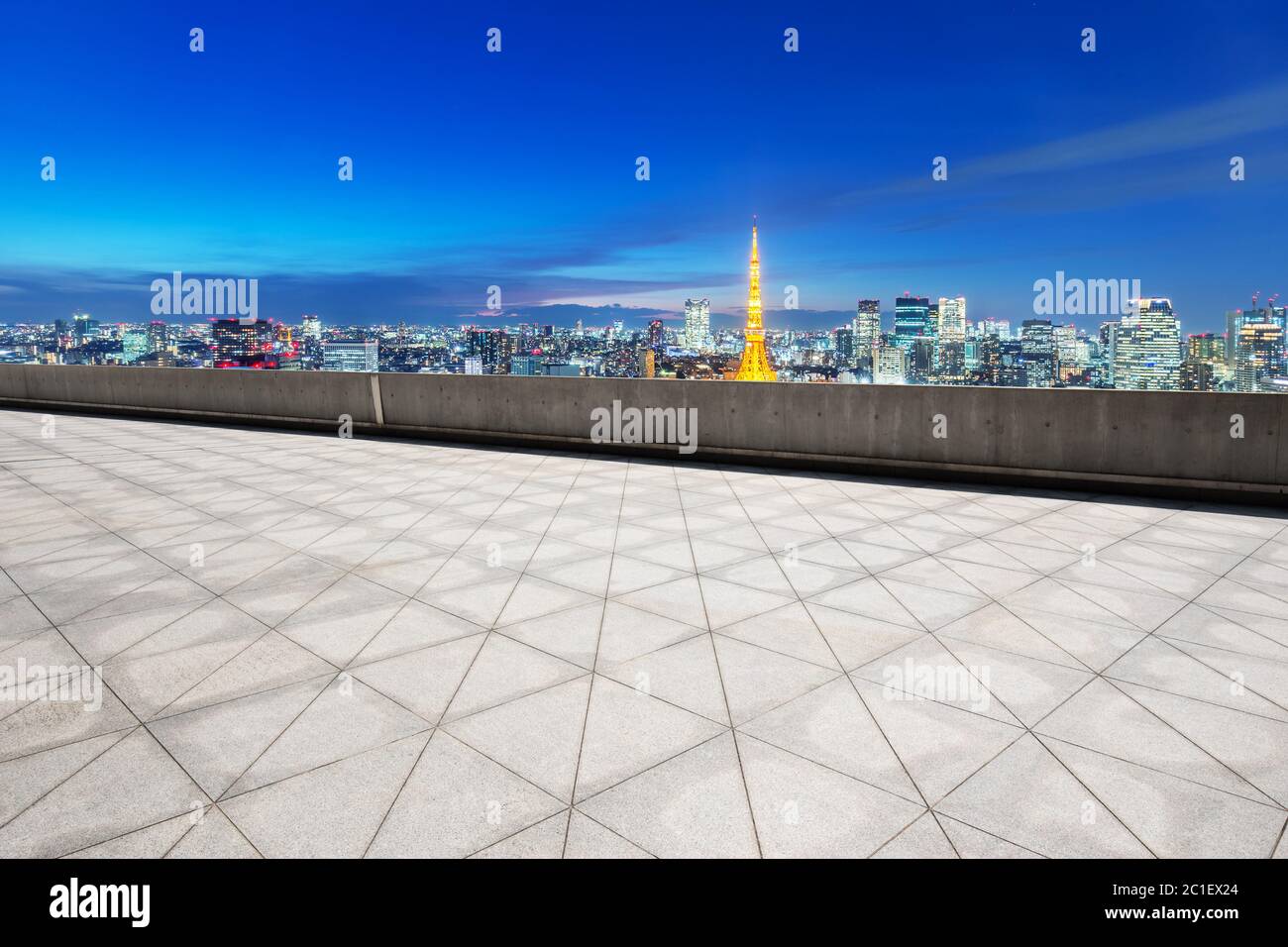 empty ground with modern city skyline Stock Photo - Alamy