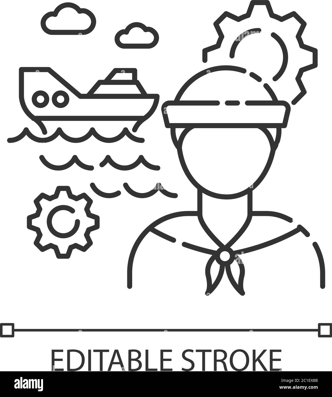 Marine engineer pixel perfect linear icon Stock Vector Image & Art - Alamy