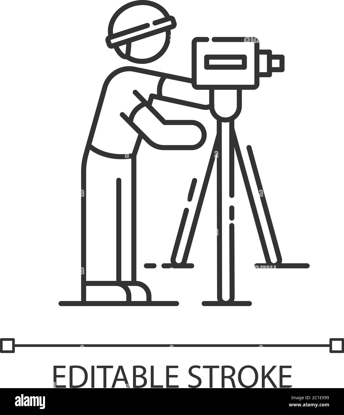 Land surveyor pixel perfect linear icon Stock Vector Image & Art - Alamy