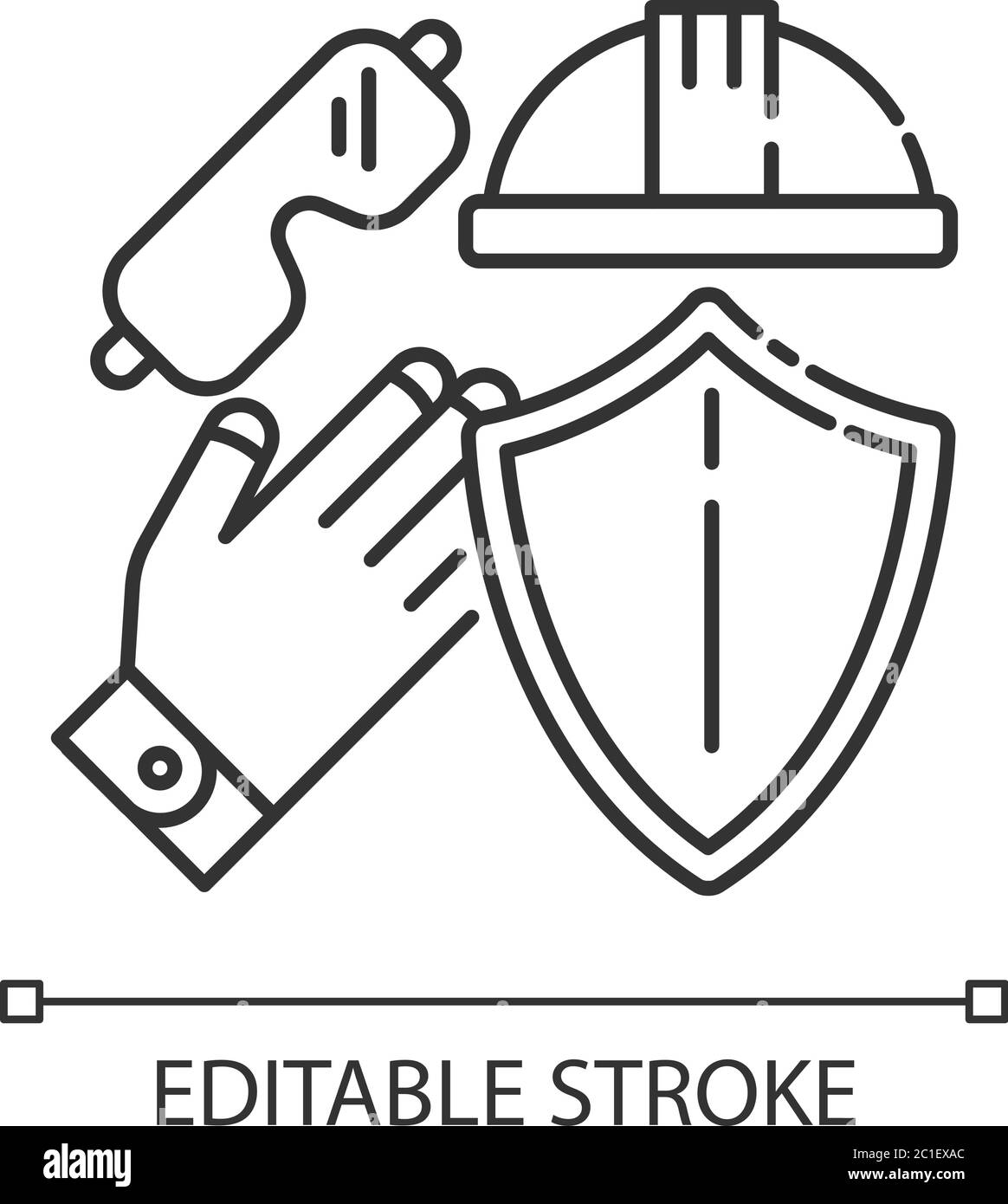 Labor safety pixel perfect linear icon Stock Vector Image & Art - Alamy