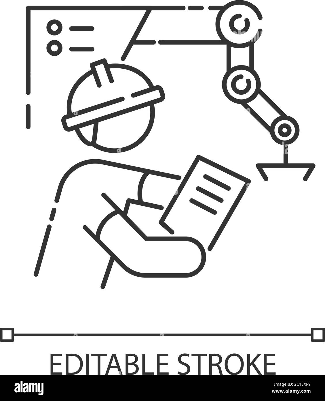 Project engineer pixel perfect linear icon Stock Vector Image & Art - Alamy