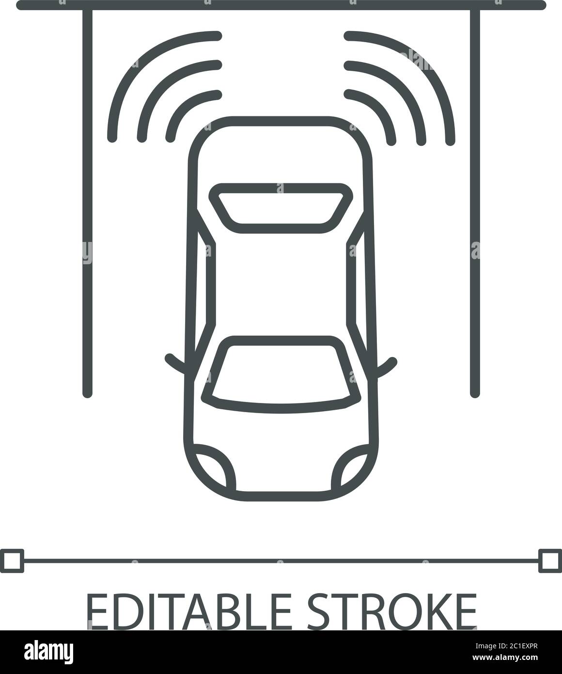 Parking sensors pixel perfect linear icon Stock Vector Image & Art - Alamy