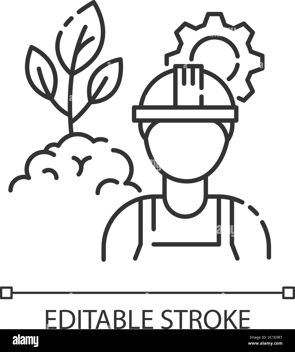 Environmental engineer pixel perfect linear icon Stock Vector Image ...