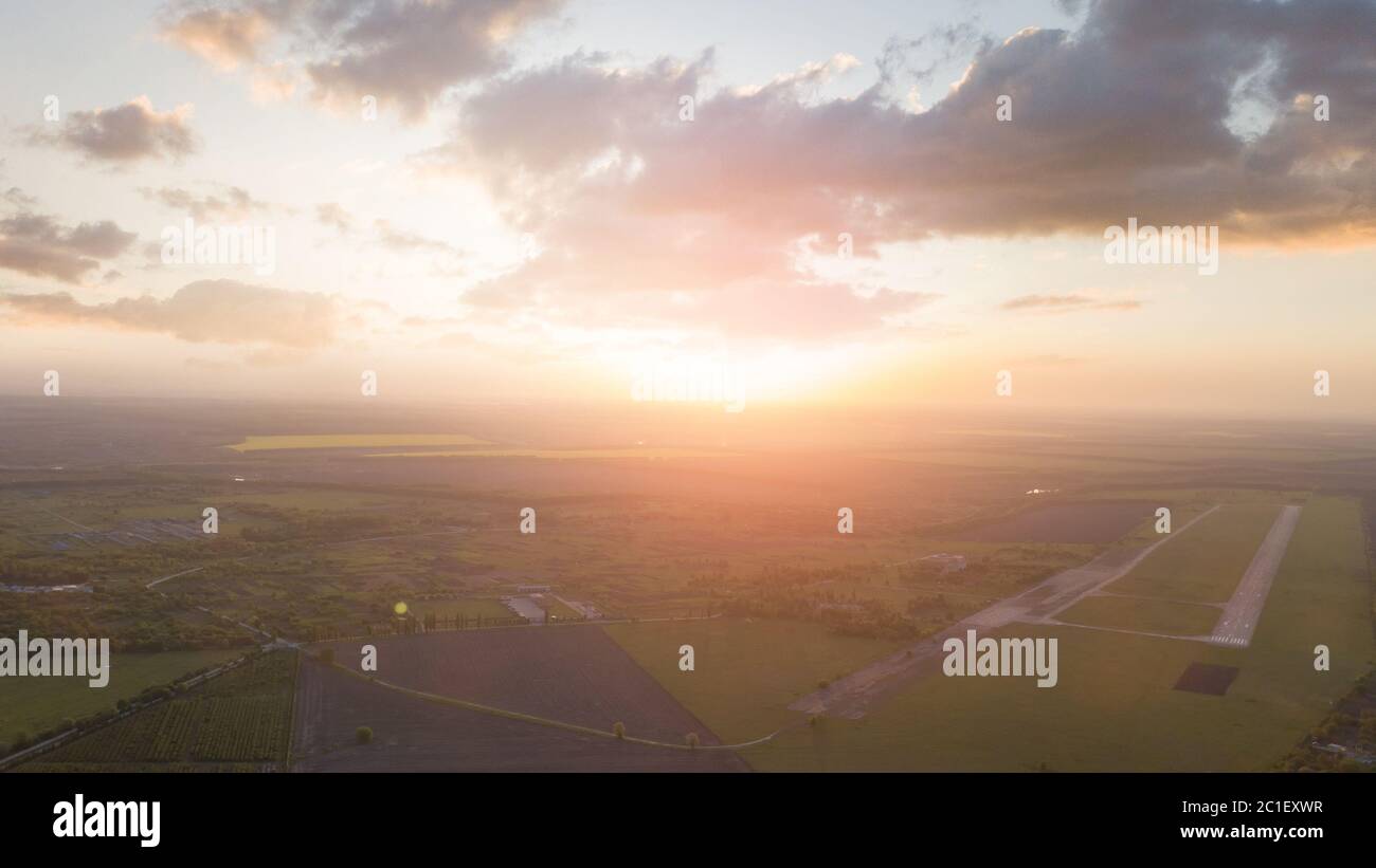 Aerial view from the drone, a bird's eye view of abstract geometric ...