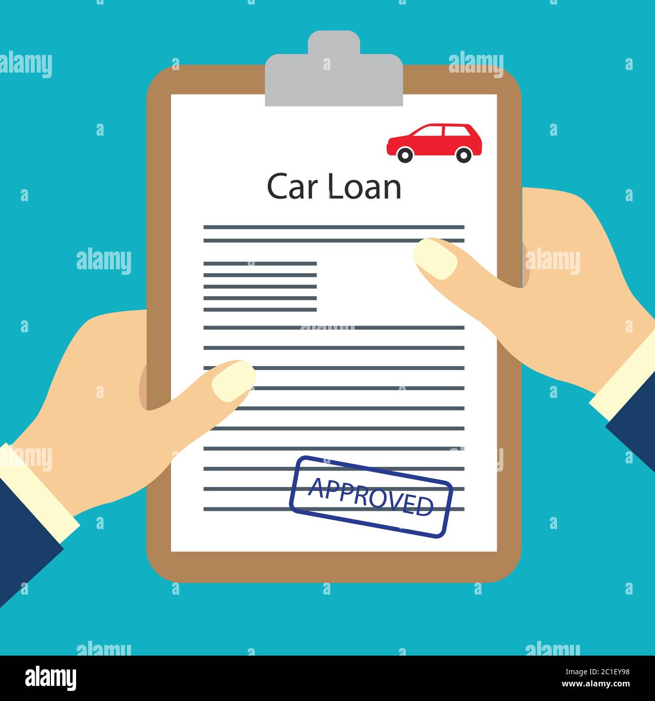 car loan form approved for loan application concept. vector ...