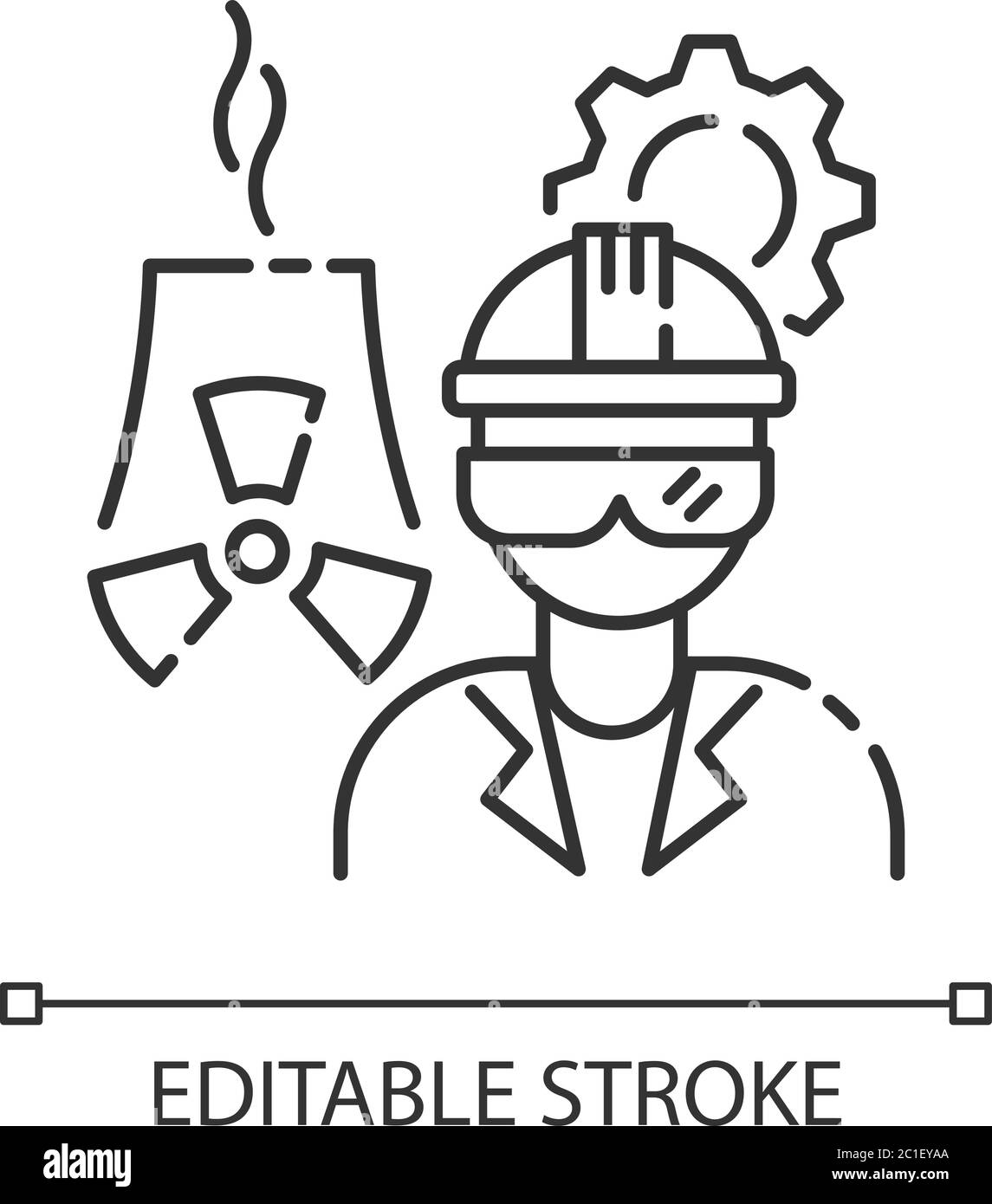 Nuclear engineer pixel perfect linear icon Stock Vector Image & Art - Alamy