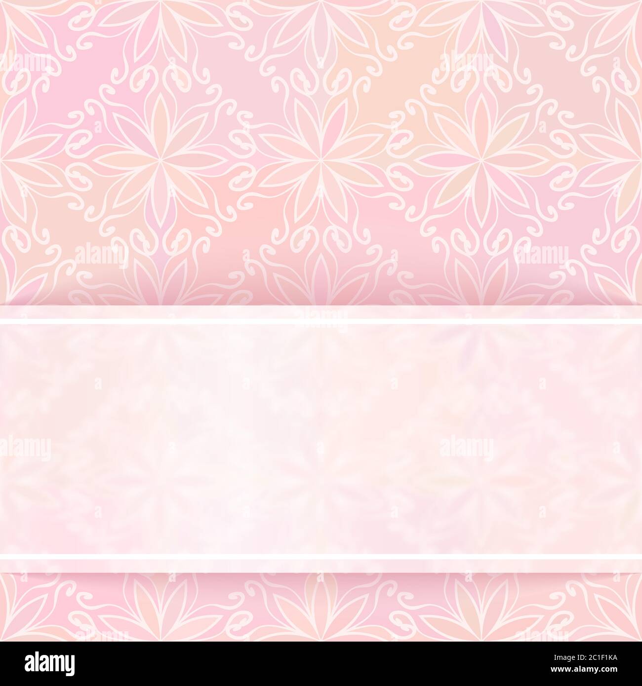 Template for design, Transparent white banner on square ornamental ...