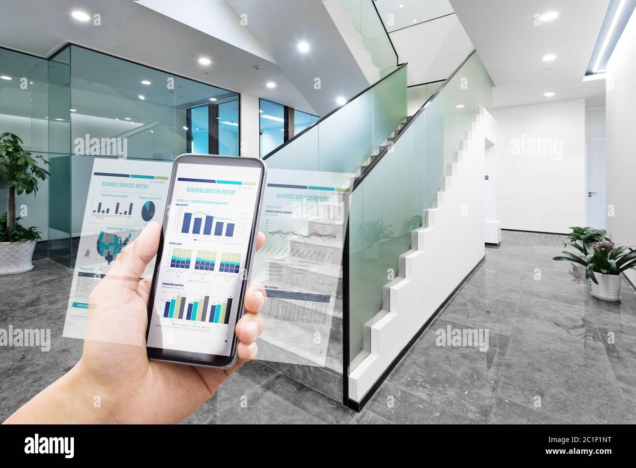 mobile phone with smart office Stock Photo - Alamy