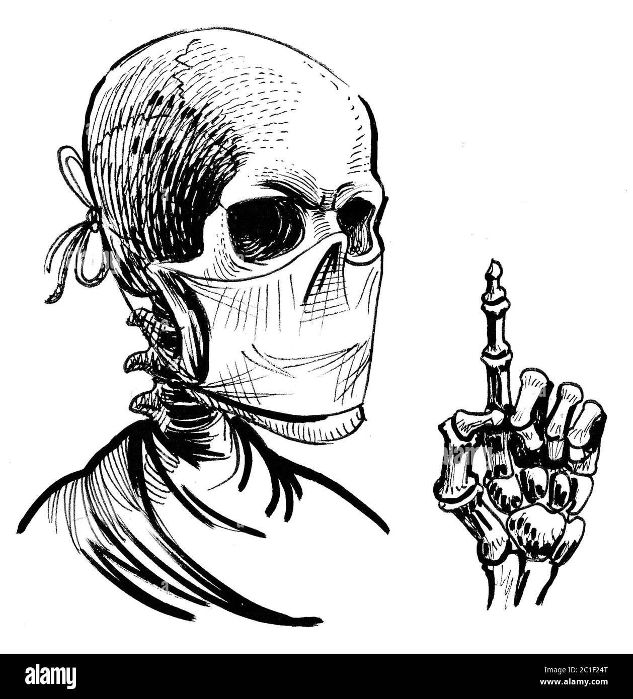 White skull skeleton mask Black and White Stock Photos & Images - Alamy