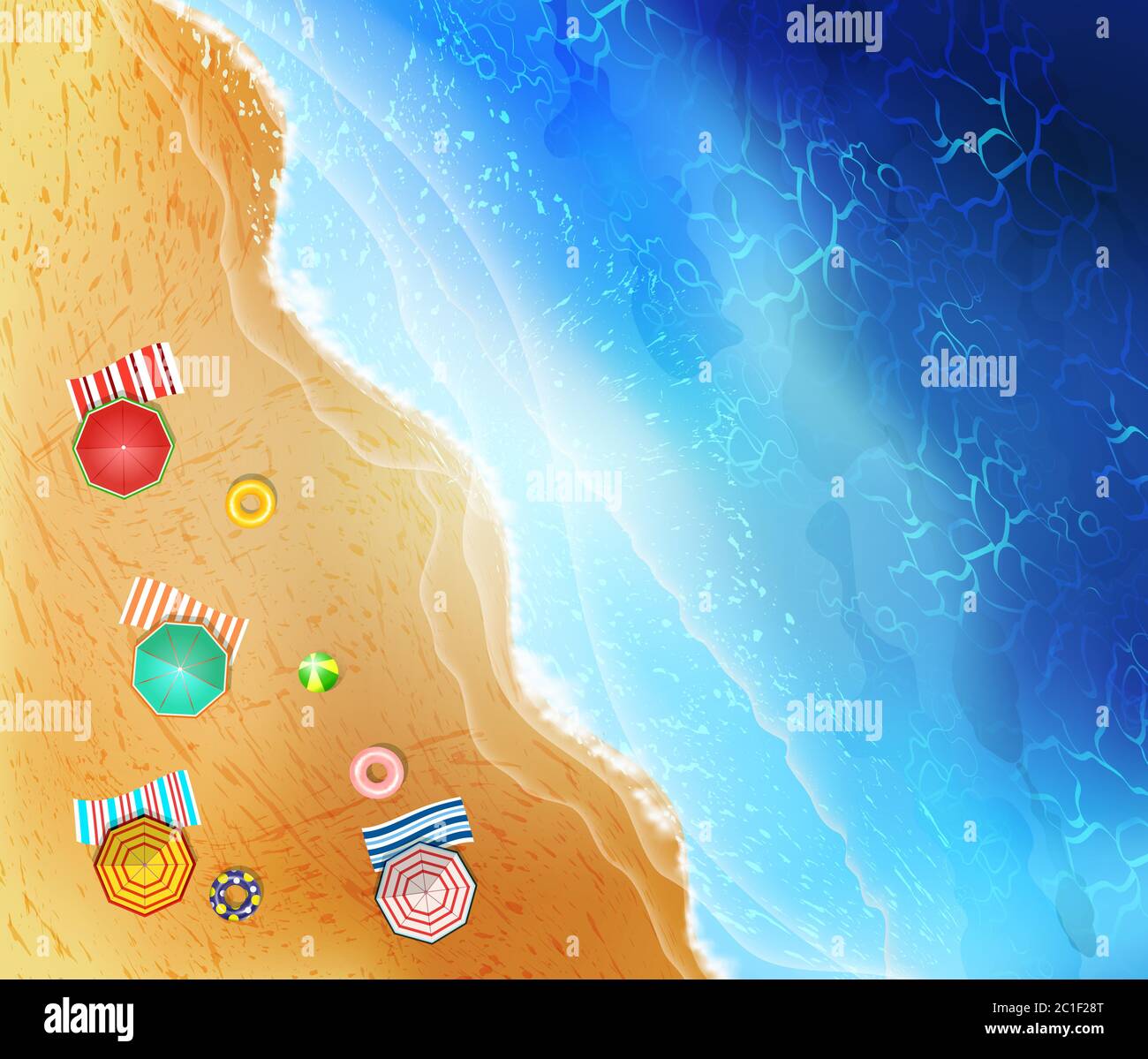 Ocean beach aerial view Stock Vector Images - Alamy