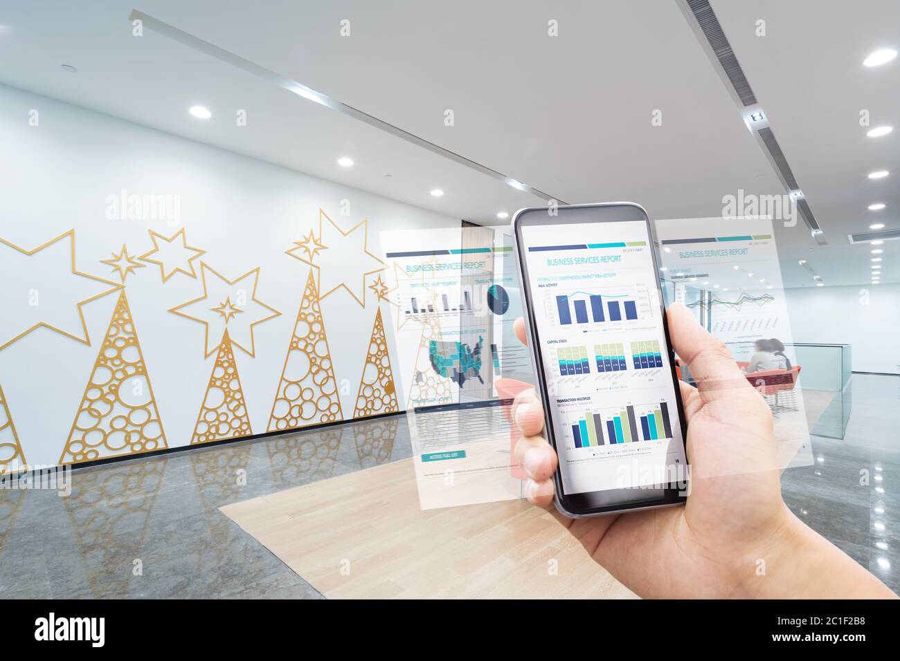 mobile phone with smart office Stock Photo - Alamy