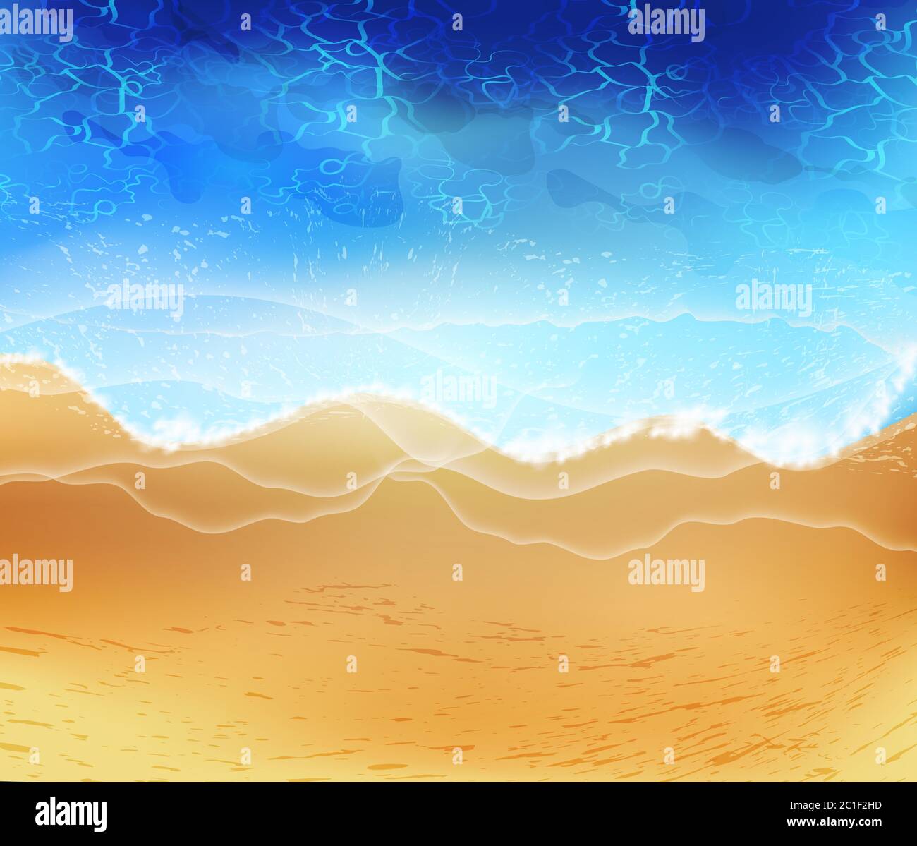 Summer sea beach top view with waves and foam Stock Vector Image & Art ...