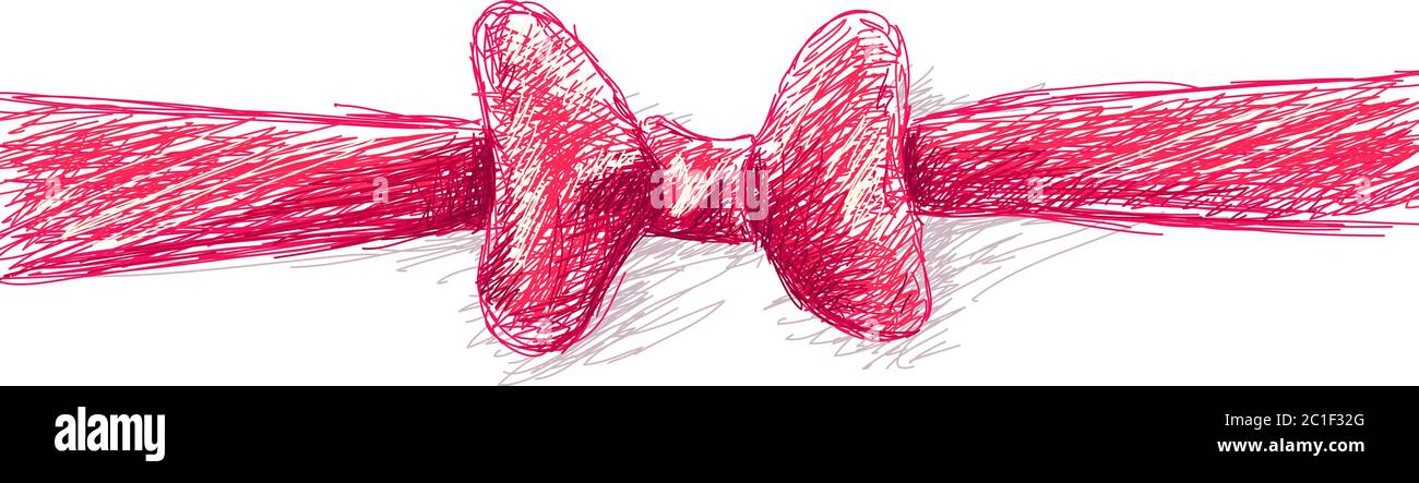 Sketch of bow, Hand drawn isolated design element, Vector Stock Vector ...