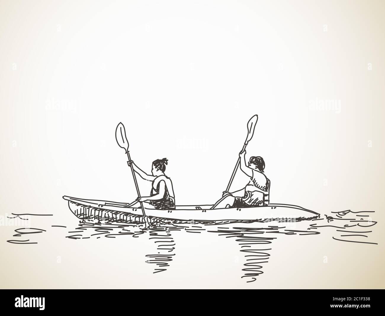 People Canoeing Clipart