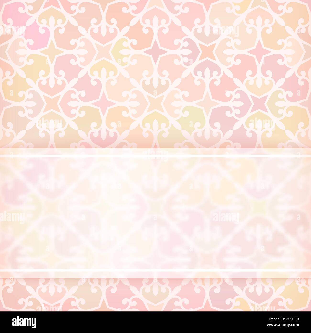 Template for design, Transparent white banner on square ornamental ...