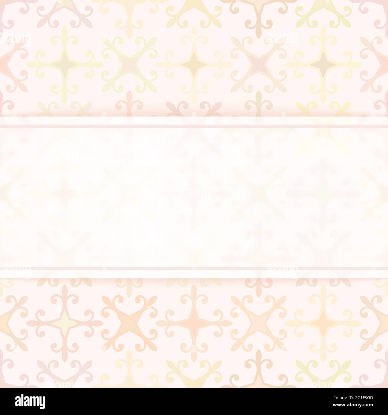 Template for design, Transparent white banner on square ornamental ...