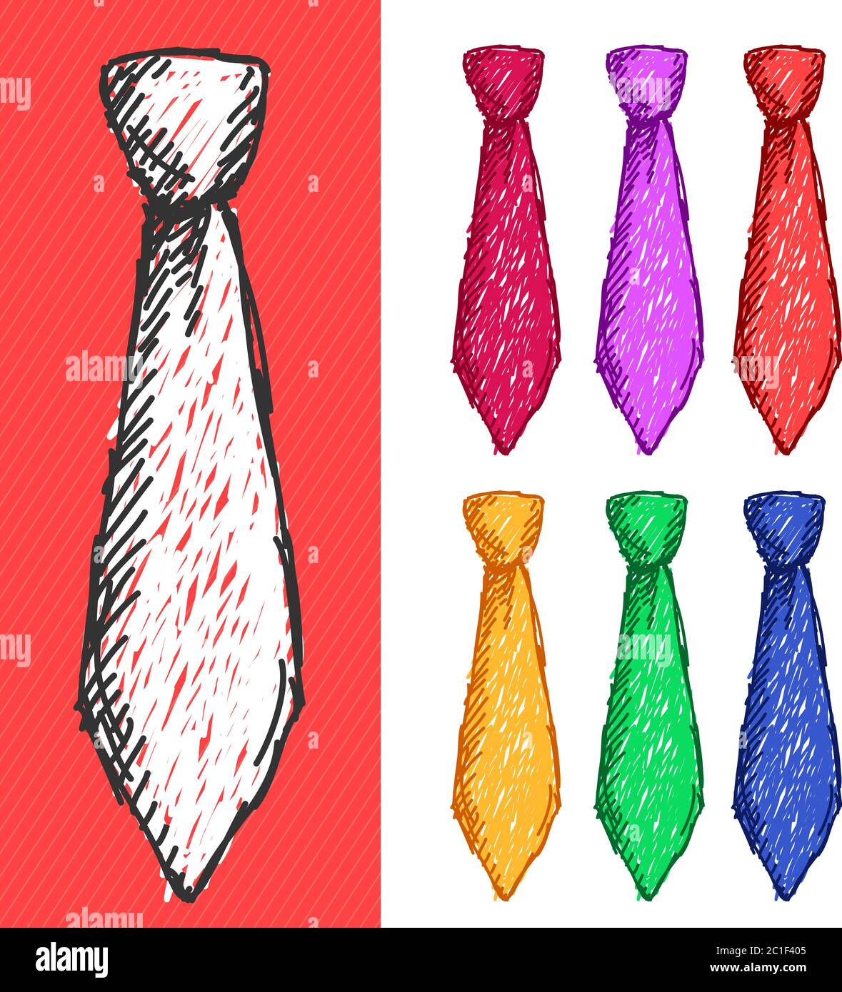 Hand drawn tie, Vector set Stock Vector Image & Art - Alamy