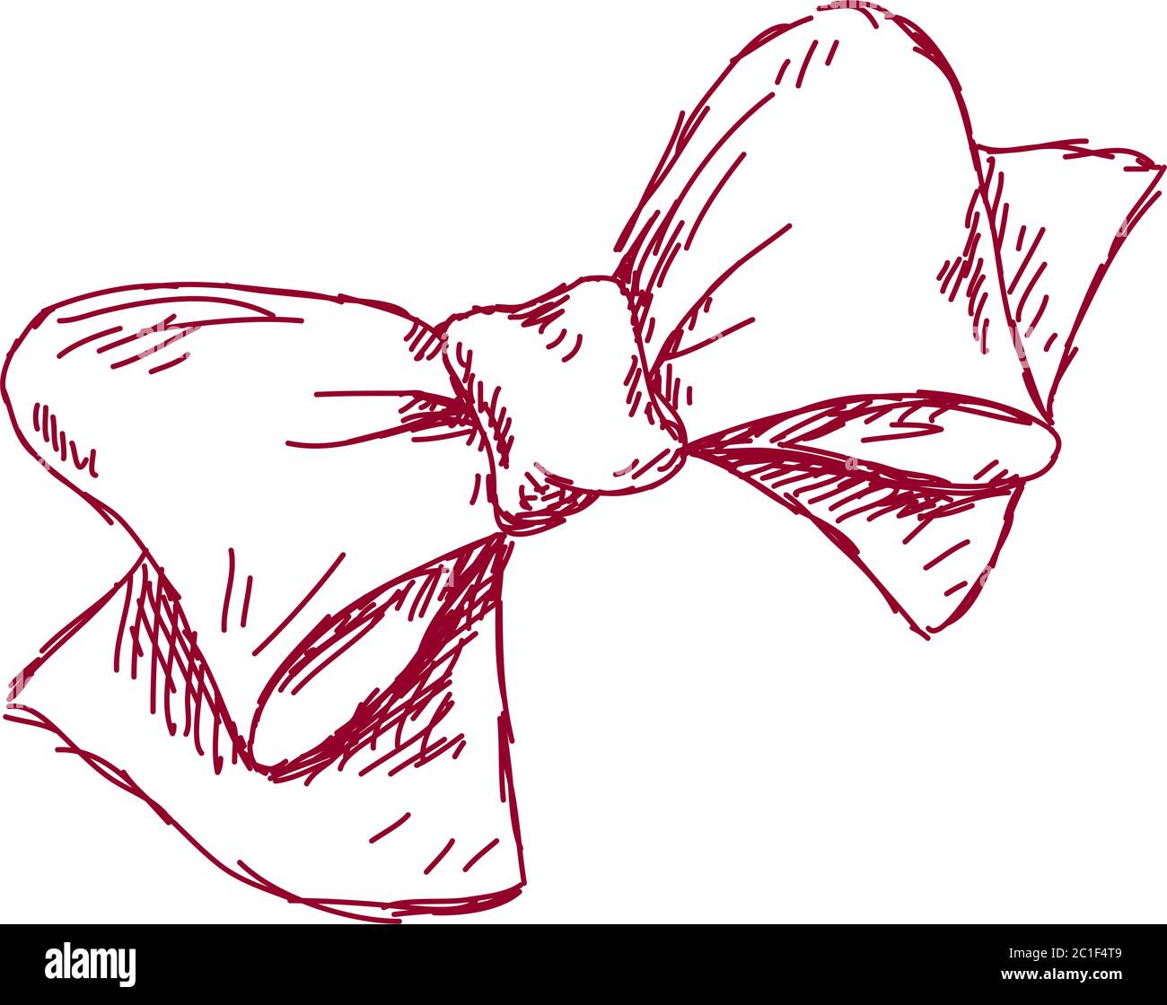 Sketch of bow, Hand drawn isolated design element, Vector Stock Vector ...