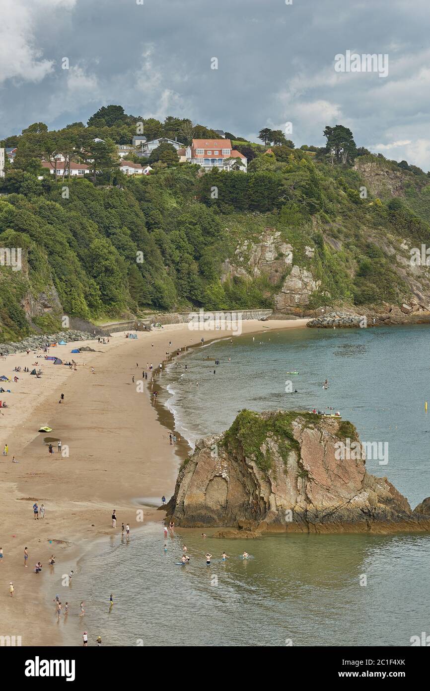 People at the beach in Tenby, Wales, UK Stock Photo - Alamy