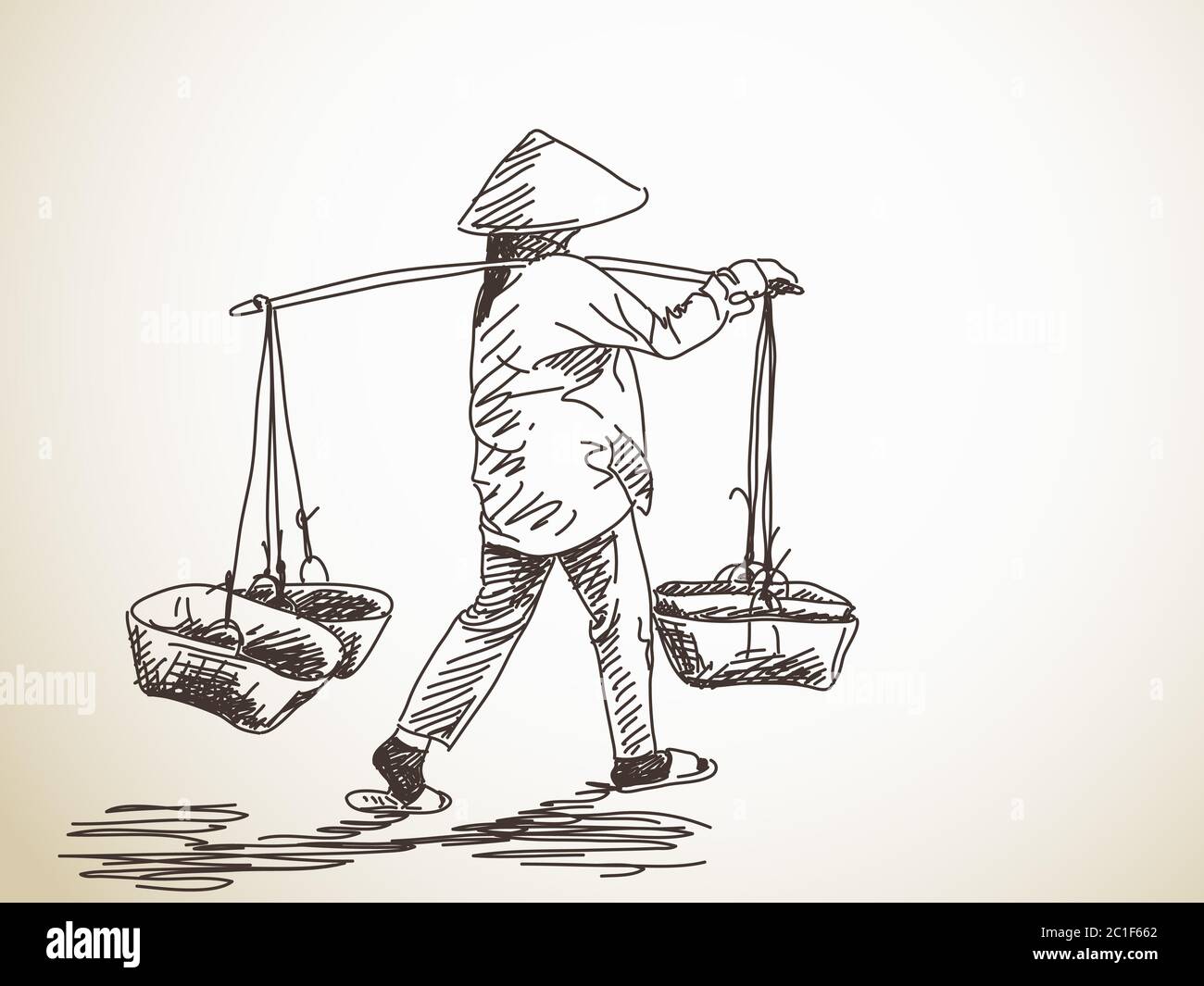 Woman with a yoke Stock Vector Images - Alamy